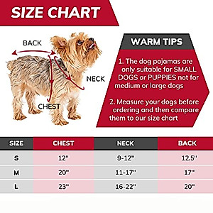 ASENKU Thermal Fleece Dog Christmas Pajamas, Red Black Plaid Doggie Onesies Puppy Xmas Jumpsuits for Small Breeds Dogs (Red, M
