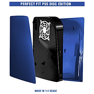 Joso Faceplate for PS5 Disc Edition, Anti-Scratch Dustproof Case Replacement, Cover Skin Fit for PS5 Console (CD-ROM), Plates for PS5 Accessories, Easy Installation - Blue