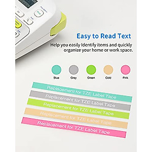 10 Pack, MarkDomain Compatible Label Tape Replacement for Brother 12mm 0.47 Inch TZe Color Laminated Tape, for P Touch PT D210 Label Maker, White on Green/Pink/Grey/Gold/Blue/Red/Blue/Yellow/Orange