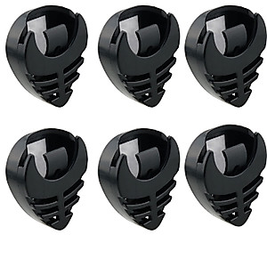 Pick Holder CHENJIN 6PCS Black Plastic Stick-on Guitar Pick Holder Pickholder with Adhesive Back Spring Guitar Accessories for Acoustic Guitar Bass Ukulele Guitar Pick Case