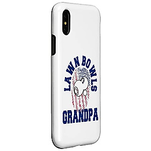 iPhone X/XS American Flag Fingerprint Patriotic Lawn Bowls Grandpa Case