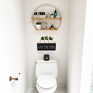 Paper Towel Dispenser, Farmhouse Paper Towel Holder with Lid for Bathroom Kichen Home Commercial, Wall Mount or Countertop for Multifold, C Fold, Z fold, Trifold Hand Towels (Black)