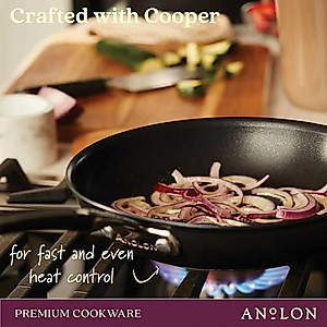 Anolon Nouvelle Copper Nonstick Frying / Fry Pan Set / Hard Anodized Skillet Set - 8.5 Inch and 10 Inch, Black Onyx
