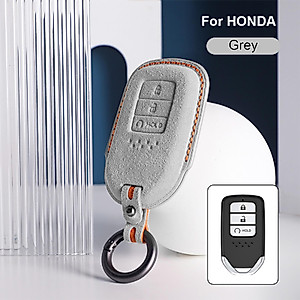 FDAIUN Three-dimensional Car Key Bag Key Chain Holder For Honda Key Fob Holder Auto Key Case Protector (Grey)