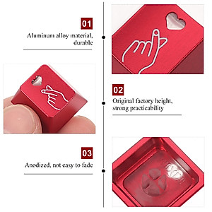 SOLUSTRE Mechanical Keyboard Key Metal keycap Decked keybaord red Heart keycap Decorative keycap mechanicalkeyboard Keyboard Enthusiasts keycap Aluminum Alloy Game Console Personality