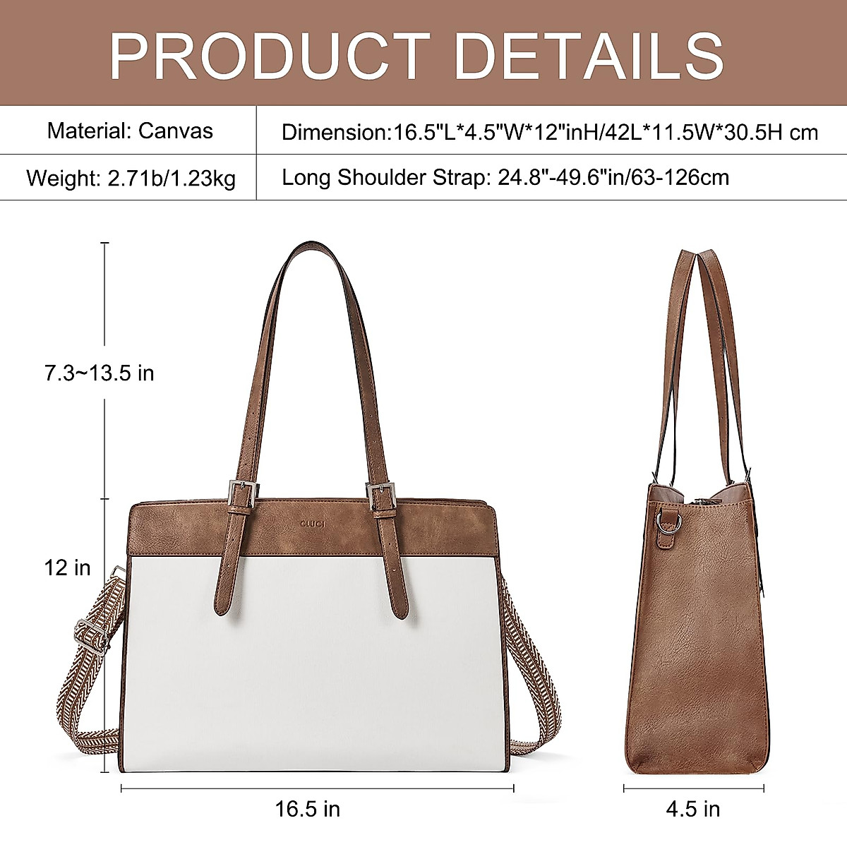 CLUCI Small Sling Bag Bundles with Laptop Tote Bag for women