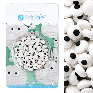 Sweets Indeed Candy Eyeballs, Edible Eyes, Halloween Sprinkles, Perfect for Cake Decorations, Baking, Ice Cream, Cookies, Cupcake Topper (0.88 ounce)