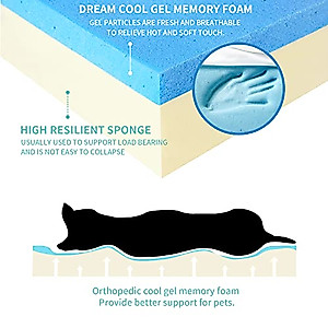 Slecofom Orthopedic Dog Bed, Waterproof Dog Bed with Washable Removable Cover, Durable Dog Bed-Memory Foam Dog Bed，Dog Crate Bed for Large Dogs，Dog Mattress Suitable for Pet Crates35x22