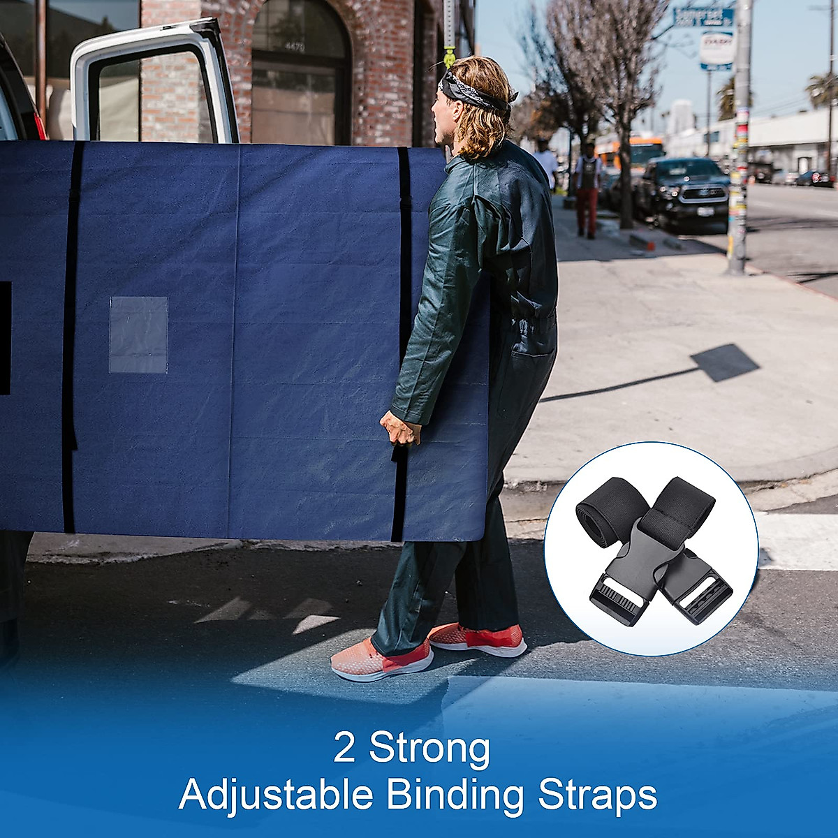 Tie Down Straps 2PCS (1'' x 7.15') for Moving or Storage, Heavy Duty Lashing Straps, Adjustable Nylon Straps for Motorcycle, Cargo, Trucks, Trailer, Luggage