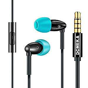 DCMEKA Wired Earbuds with Microphone, Noise Isolating in-Ear Headphones, Wired Earphones with Deep Bass, High Definition, Compatible with iPod, iPad, MP3, Phones and Laptops with 3.5mm Jack (Black)