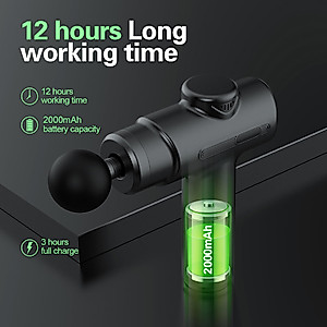 Kelices Massage Gun Deep Tissue Percussion Massager for Athletes,Handheld Body Back Muscle Massager with 8 Massage Heads