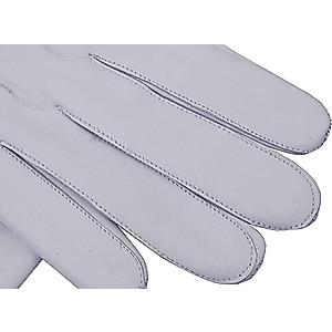 LEATHER LH HANDS Men's Medieval Renaissance Cosplay Unlined Gauntlet Genuine Leather Costume Gloves Cuff White Large