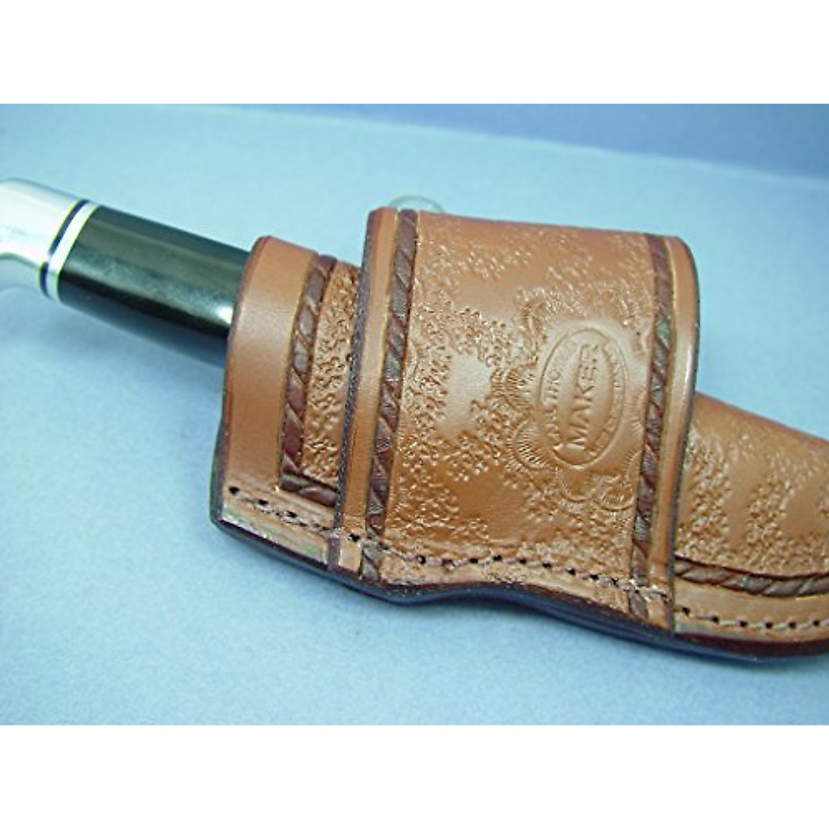 Buck 103 Cross Draw Genuine Leather Knife Sheath, 7" Right/Left Hand Knife Holster, Dyed Light Brown
