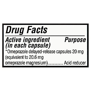 Omeprazole Delayed-Release Capsules, 20 mg. Includes Luall Fridge Magnet + Equate Omeprazole Delayed Release Tablets 20 mg (Capsules, 42)
