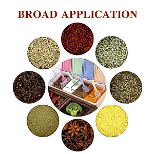 Latauar Clear Seasoning Box and Container with Cover and Spoon, Four Compartment Spice Shaker Jars and Pots, Condiment Cruet Bottle and Storage Organizer Kitchen Supplies, 24×8.6×10.2 cm