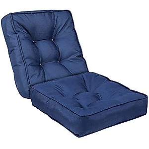 Ohuhu Seat Cushion Set of 2, Large 19"x19"x5" Outdoor Patio Chair Cushions with Straps, Water-Resistant Tufted Square Furniture Cushion, Floor Pillow Office Chairs Pads Couch Cushions Replacement