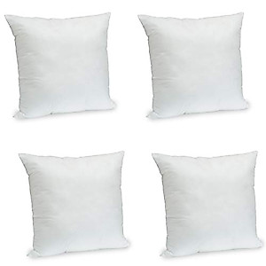 Trendy Home 20x20 Throw Pillow Insert (Set of 4, White) Bed and Couch Pillows Stuffer Hypoallergenic, Decorative Home Indoor Outdoor Sofa Pillow Filler (Non Woven, 4 Pack)