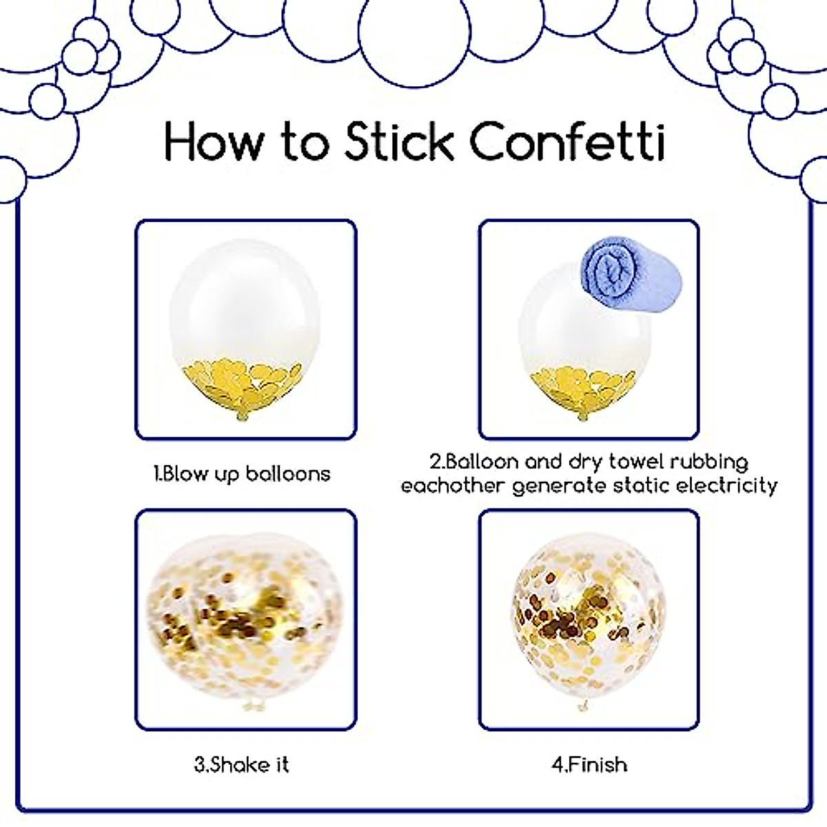 COKAOBE White and Gold Balloons Garland Kit, 124pcs White Metallic Gold Confetti Balloon Arch Kit for Wedding, Engagements Birthday Graduation Baby Shower Celebrations Anniversary Party Decorations