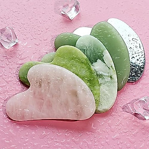 BAIMEI Gua Sha Facial Tool for Self Care, Massage Tool for Face and Body Treatment, Relieve Tensions and Reduce Puffiness - Rose Quartz