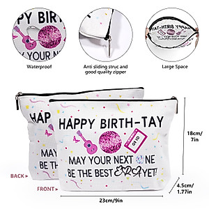 Birthday Gift Candle Sets, Music Themed Birthday Merch with Makeup Bag, Jewelry Case, Lavender Handmade Candle, Birthday Card are in a Gift Box, Friendship Birthday Gifts for Women Girls