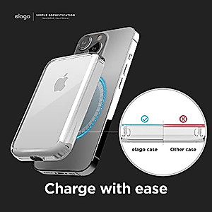 elago Hybrid Clear Case Compatible with MagSafe Battery Pack - PC + TPU Hybrid Technology, Anti-Yellowing, Crystal Clear, Shockproof Cover, Protective Case (Transparent)
