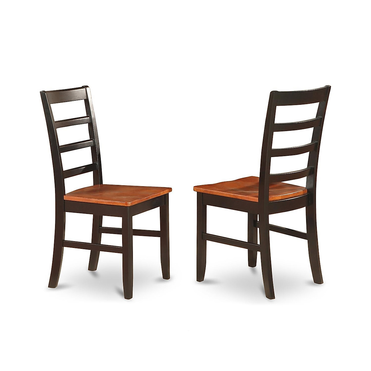 HomeStock Country Cottage 3-Pc Dining Table Set Includes A Small Table and 2 Kitchen Chairs with Solid Wood Seat and Ladder Back, Black and Cherry Finish