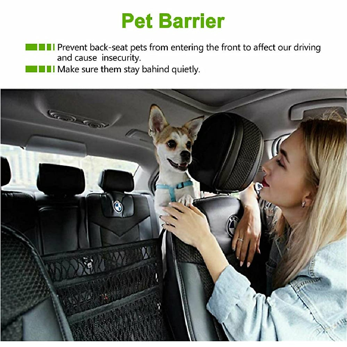 3-Layer Car Net Organizer, Universal Back Seat Mesh Bag, Barrier of Backseat Pet Children Kids, Cargo Tissue Wallet Handbag Holder, Driver Storage Netting Pouch