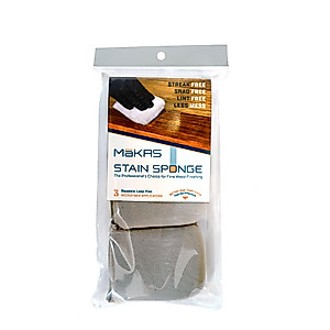 MāKRS - Stain Sponge, (3 Pack) Staining Pads, Lint, Snag & Streak-Free Wood Stain Applicator, Micro-Brush Material Over Foam Core, for Wood Stain and Oil Based Finishes, Professional Results