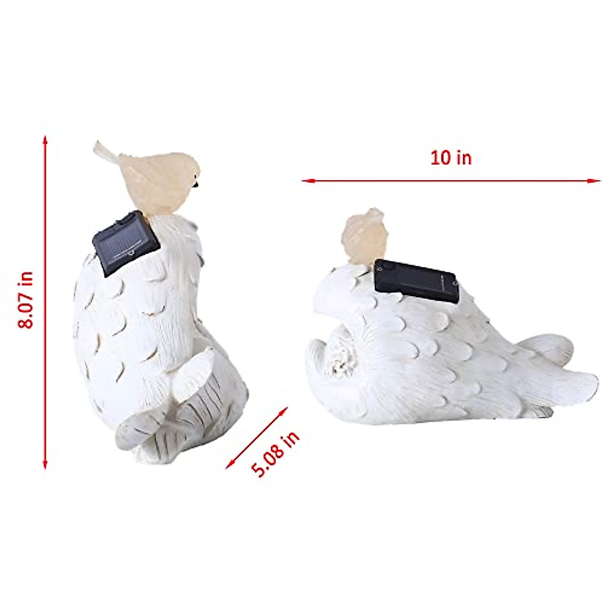 HONGRUIART Solar Sleeping Baby Angel Statue, Solar Light Cherub Angel in Wings with Bird, Memorial Guardian Angel Bady Statue Indoor and Outdoor Home Garden Decoration