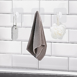 Molain 60Pcs Clear Adhesive Hooks for Hanging, Transparent Reusable Heavy Duty Wall Hooks Small Acrylic Sticky Hangers with Non Marking Sticker for Home Kitchen Bathroom Office Use