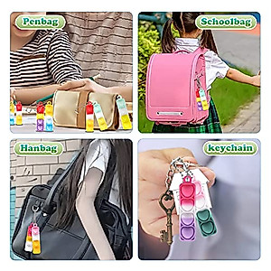 100Pcs Valentines Mini Pop It Fidget Toys Bulk Party Favors for Kids Pop Keychain Sensory Toys Bag Fillers Pop Toddler Carnival Treasure Easter Classroom Prizes Stress Reliever Anti-Anxiety Toy