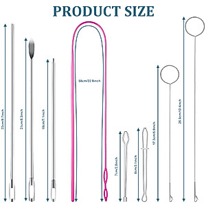 Drawstring Threader Tool Set, Stainless Steel Sewing Loop Turner Hooks with Latch, Flexible Drawstring Threader, Easy Rope Threader Clips for Jackets Coats Pants Hoodies Sweaters (8 Pack)