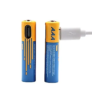 SZEMPTY Lithium Rechargeable Batteries AAA, 1.5V Li-ion USB AAA Battery 750mWh with 2 in 1 Type C Charging Cable,Quick Charge in 1 Hours, Pack of 2