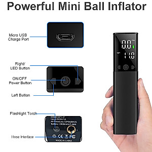 WEEFEESTAR Electric Ball Pump Ball Air Pump for Sports Balls with 2 Needles & 1 Nozzle Fast Ball Inflator for Basketball, Soccer, Volleyball, Rugbyball