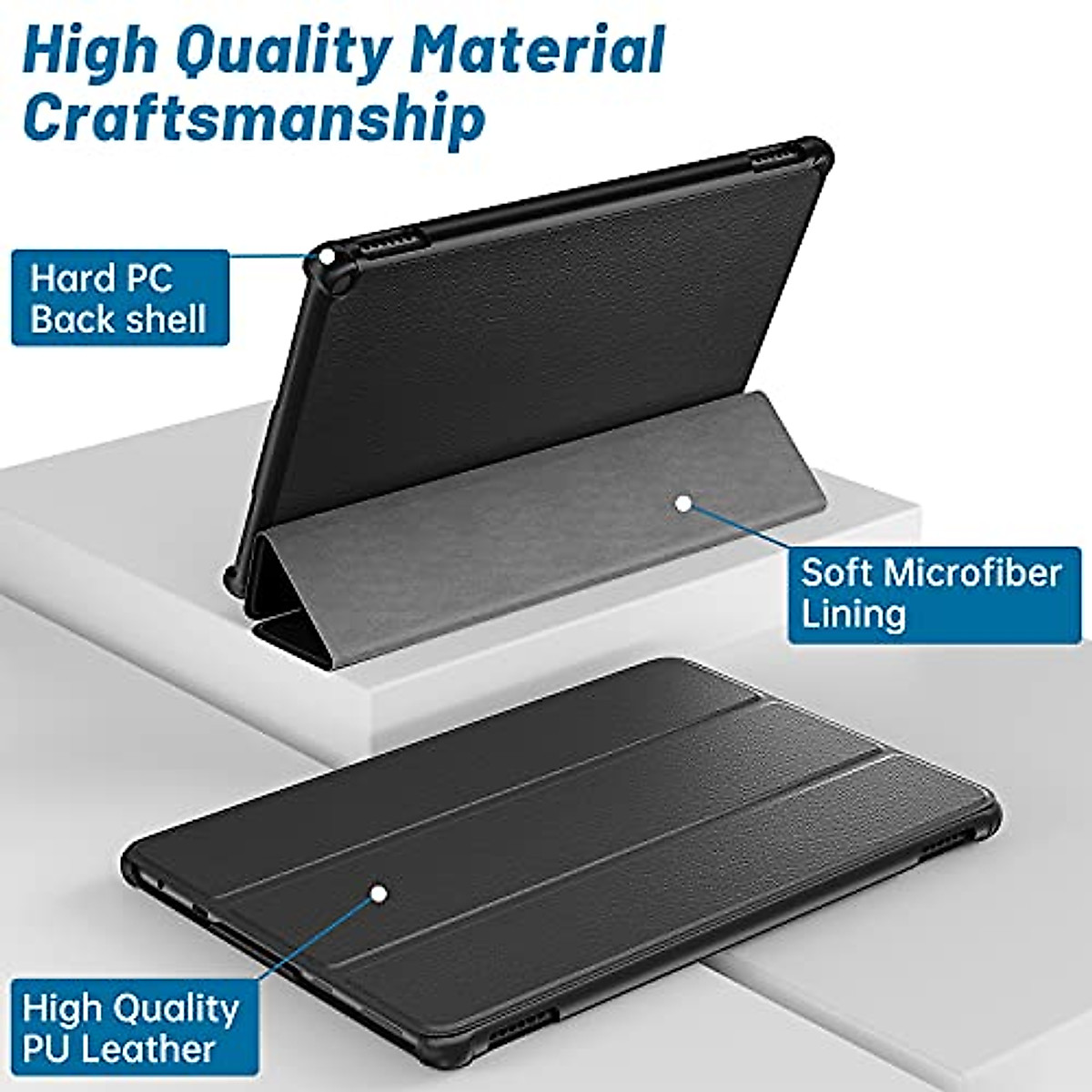 Fire HD 10 Tablet Case, Amazon Kindle Fire 10 Case, Ubearkk Folding Shell Stand Auto Wake/Sleep Protective Cover Case for All New Fire HD 10 & 10 Plus Tablet (11th Generation 2021 Release)