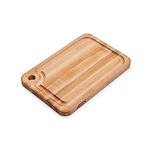 John Boos Block MPL1812125-FH-GRV Prestige Maple Wood Edge Grain Reversible Cutting Board with Juice Groove, 18 Inches x 12 Inches x 1.25 Inches