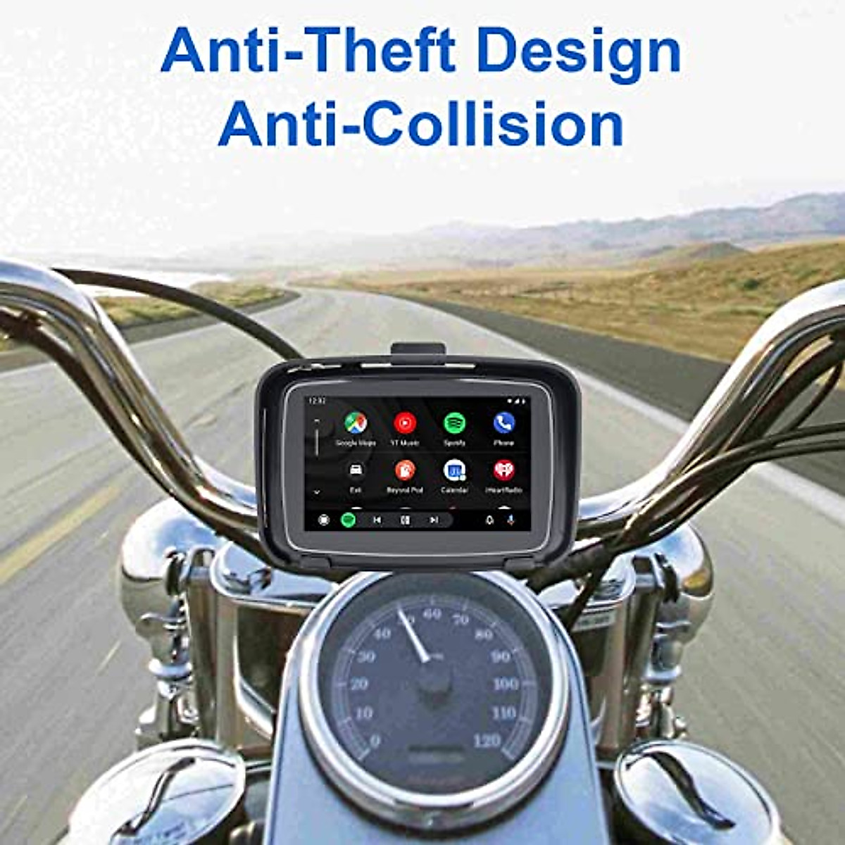 IYING Wireless CarPlay Wireless Android Auto Touchscreen for Motorcycle, Waterproof 5 Inch Touch Screen Device GPS Navigation via CarPlay/Android Auto for Motorbike, Dual Bluetooth