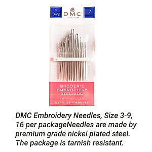 DMC Home Decor Embroidery Floss Set, Assortment Pack of 36 Cotton Thread Kit Bundle with Hand Embroidery Needle Size 3/9 and Threads of DMC Black/White.Cross Stitch String, Yarn Supplies