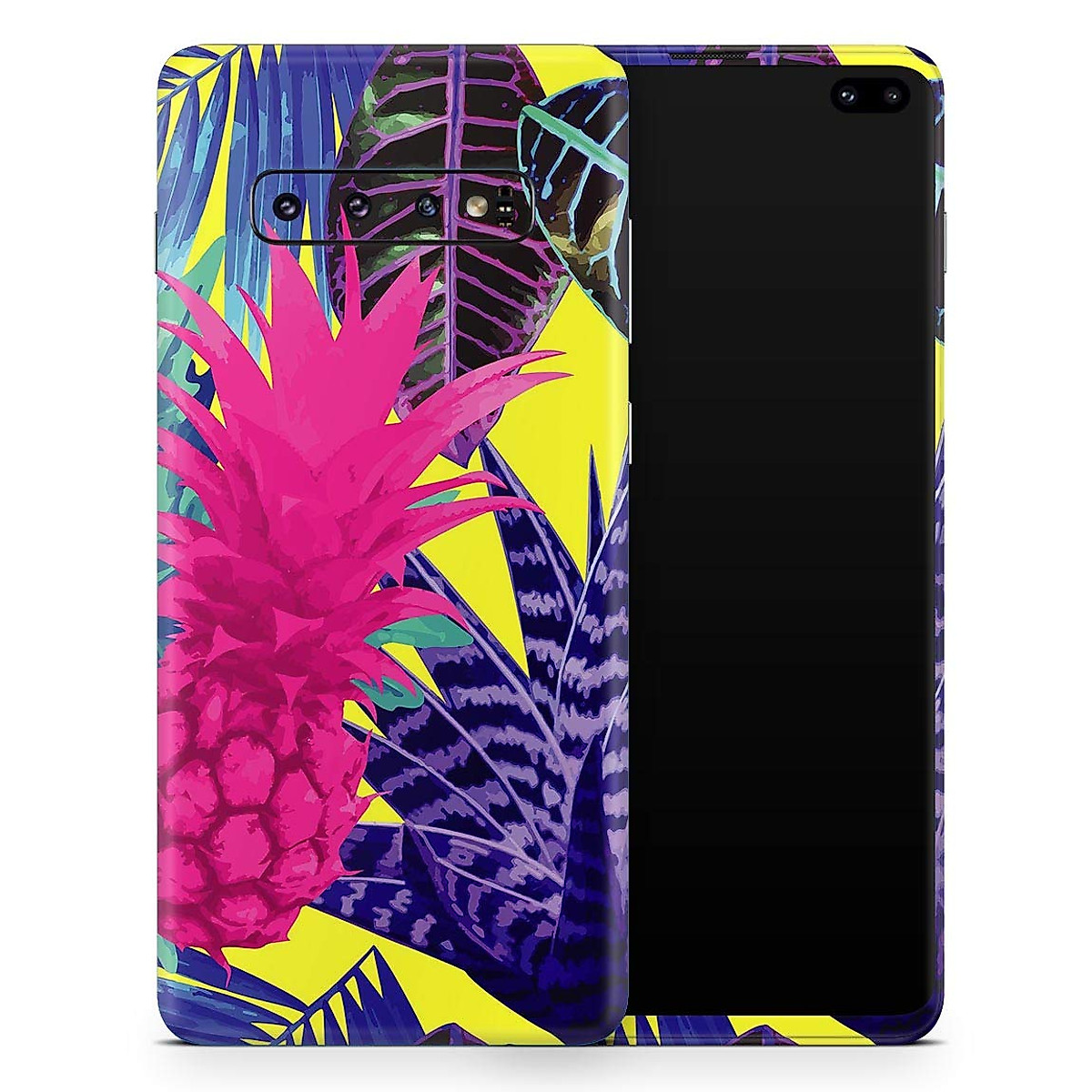 DesignSkinz Hype Flourescent Summer Pineapple Pattern Protective Vinyl Decal Wrap Skin Cover Compatible with The Samsung Galaxy S20 (Screen Trim & Back Glass Skin)
