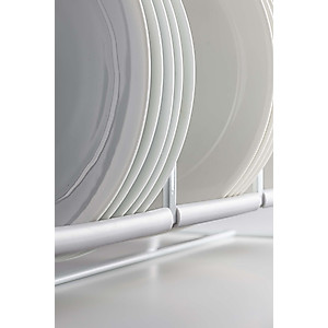 Yamazaki 2964 Home Tower Dish Organizer-Storage Rack Wide for Kitchen Cabinets, White, Large