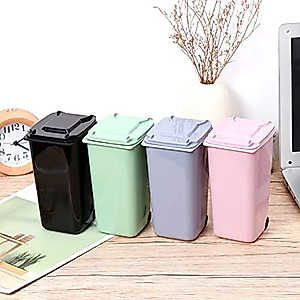 Kisangel 4Pack Mini Trash Can with Lid Set, Desktop Wastebasket Small Garbage Storage Bin for Office Home School