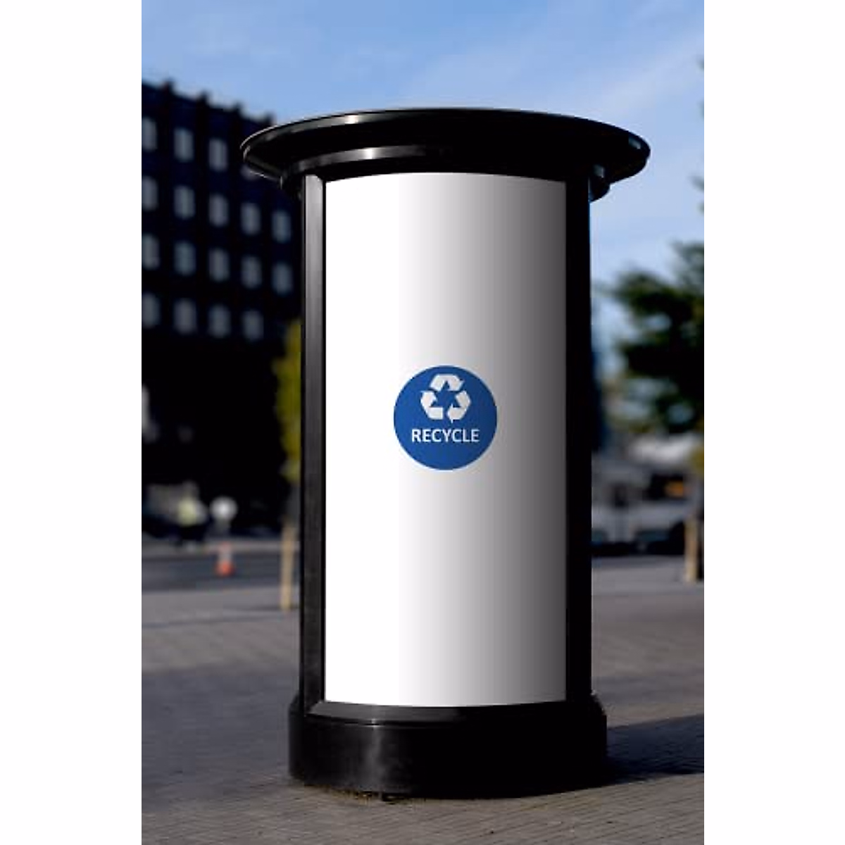 QTYORD Recycle Sticker Trash Bin Label 4" x 4" 30 Pack Organize & Coordinate Garbage Waste from Recycling Indoor/Outdoor Home Kitchen & Office Use