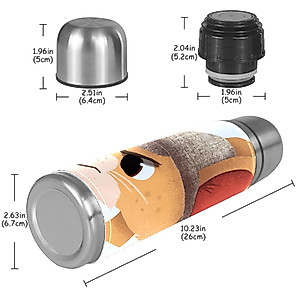 Stainless Steel Leather Vacuum Insulated Mug Animal Thermos Water Bottle for Hot and Cold Drinks Kids Adults 16 Oz