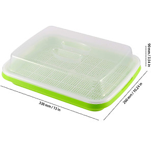 ZEONHAK 8 Pack Seed Sprouter Tray, BPA Free, Big Capacity Seed Germination Tray, Healthy Wheatgrass Seeds Grower with Lid for Growing, Bean Sprouts, Cat Grass, Wheat Grass, Mung Beans