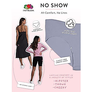 Fruit of the Loom Women's No Show Seamless Underwear, Amazing Stretch & No Panty Lines, Available in Plus Size, Thong-3 Pack-Mango/Nude/Blue, 6