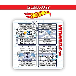 Brush Buddies Hot Wheels Toothbrush for Kids, Kids Toothbrushes, Toothbrush Pack, Soft Bristle Toothbrushes for Kids, Toddler Toothbrush Ages 2-4, 6PK