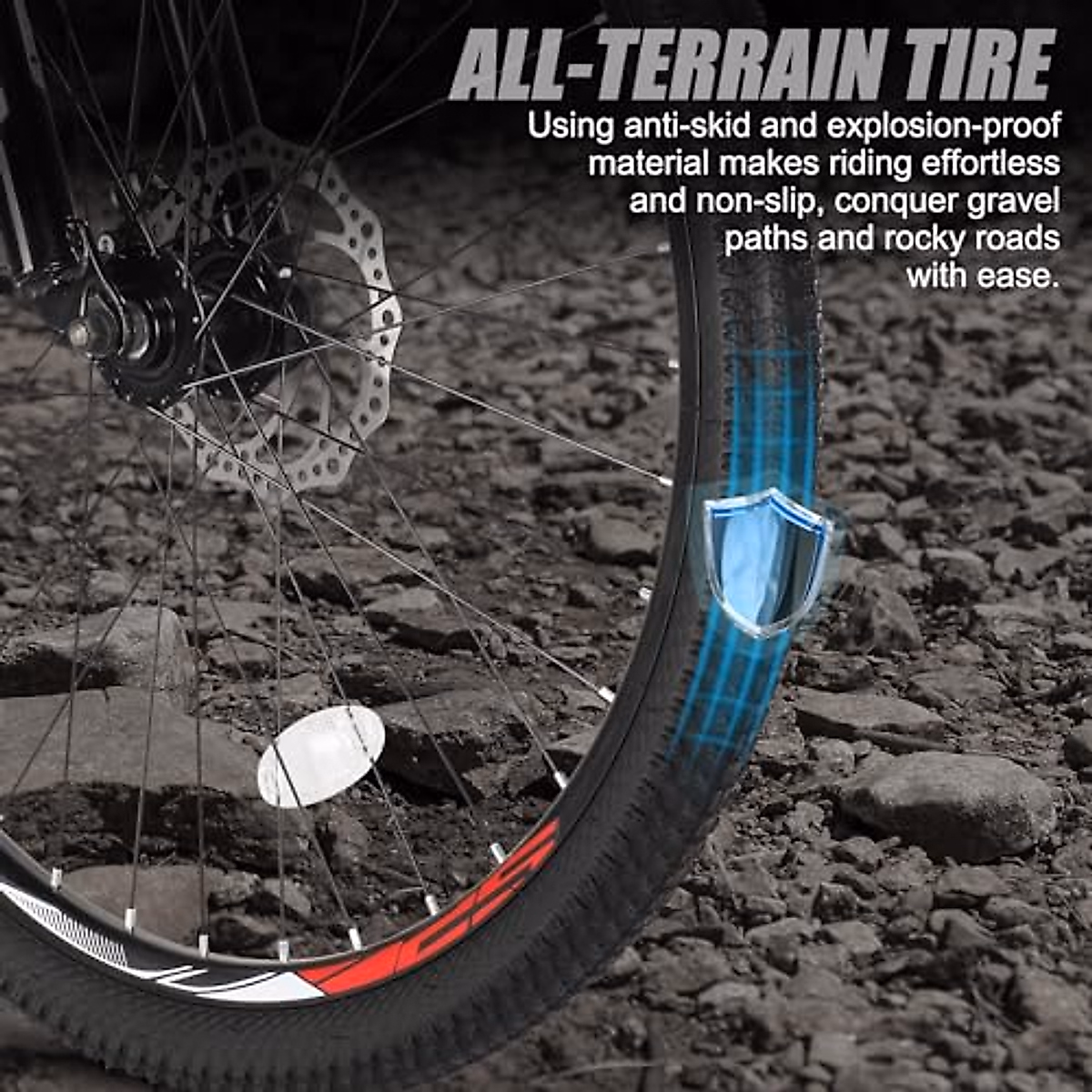 Ktaxon Mountain Bike 26 Inch Men & Women Mountain Bike 21-Speed Adult Bikes, Double Disc Brake, Suspension Fork,High Carbon Steel Frame (Black/Red)