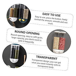 CIYODO 1pc Mounted Wall- Sugar Grain Household Capacity Kitchen Dry Rise Tea Flour Dispenser Storage Home Containers Double Seasoning Container Canister Restaurant Countertop Food
