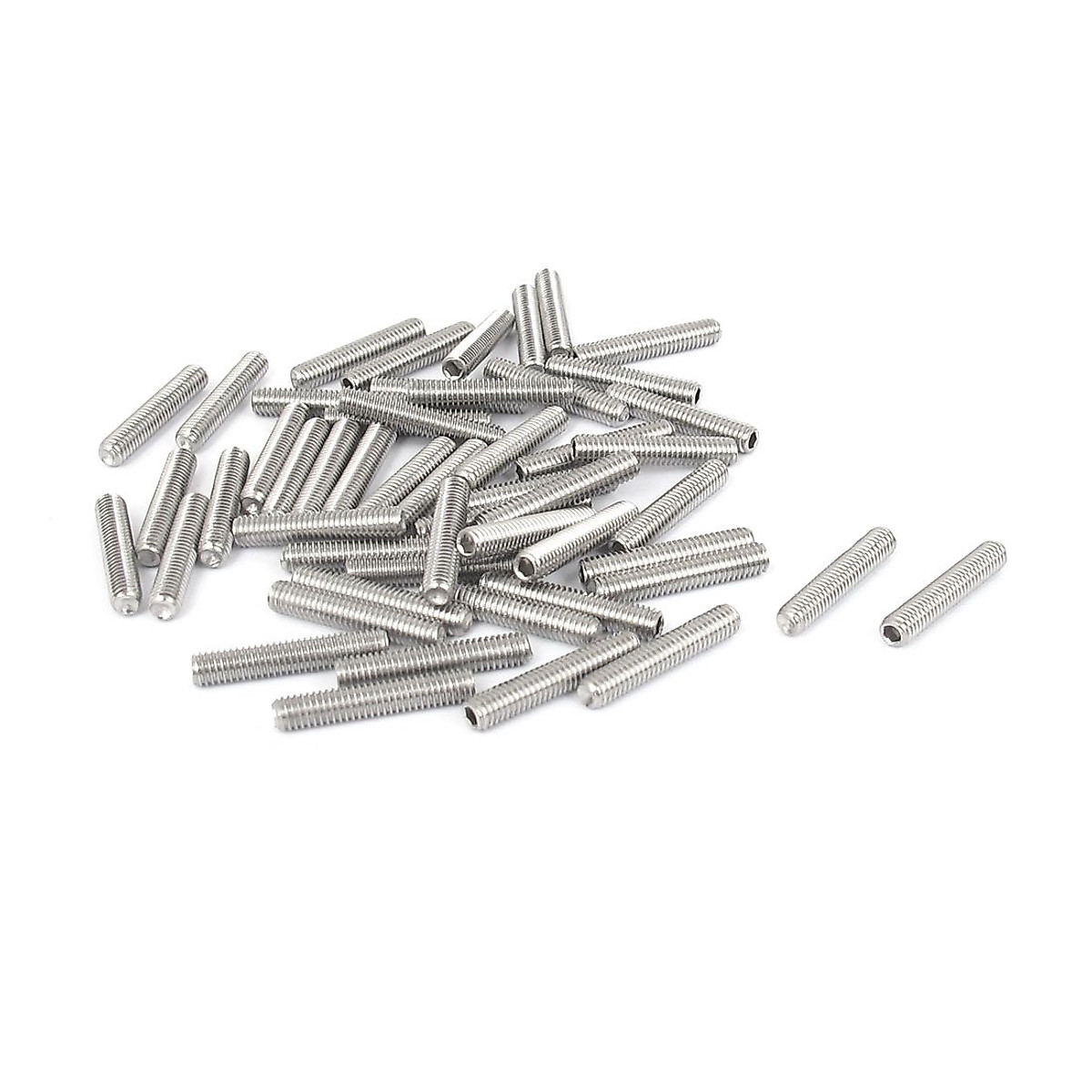 uxcell M3x16mm Metric 304 Stainless Steel Hex Socket Set Cup Point Grub Screws Silver Tone for Towel Rack Door Knob 50pcs