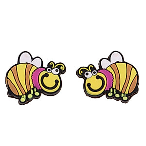 Simhoa 2pcs Silicone Tennis Racquet Vibration Dampener Cartoon Bee Turtle, Yellow Bee